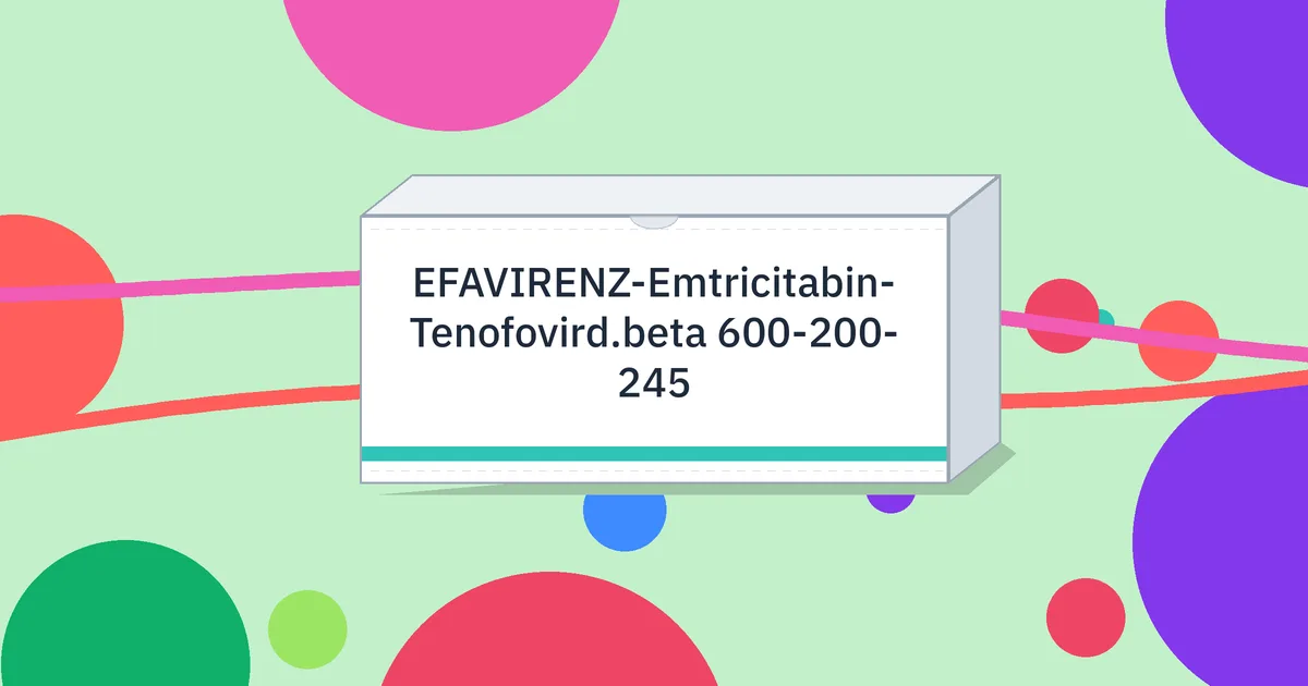 Symbolbild: Packung mit der Aufschrift EFAVIRENZ-Emtricitabin-Tenofovird.beta 600-200-245 (PZN 12398203) – Verfügbarkeit und Bezug in Apotheken in Frankfurt am Main