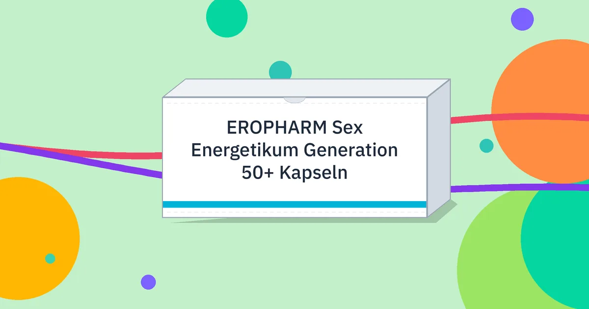 Symbolbild: Packung mit der Aufschrift EROPHARM Sex Energetikum Generation 50+ Kapseln (PZN 04403060) – Verfügbarkeit und Bezug in Apotheken in Frankfurt am Main
