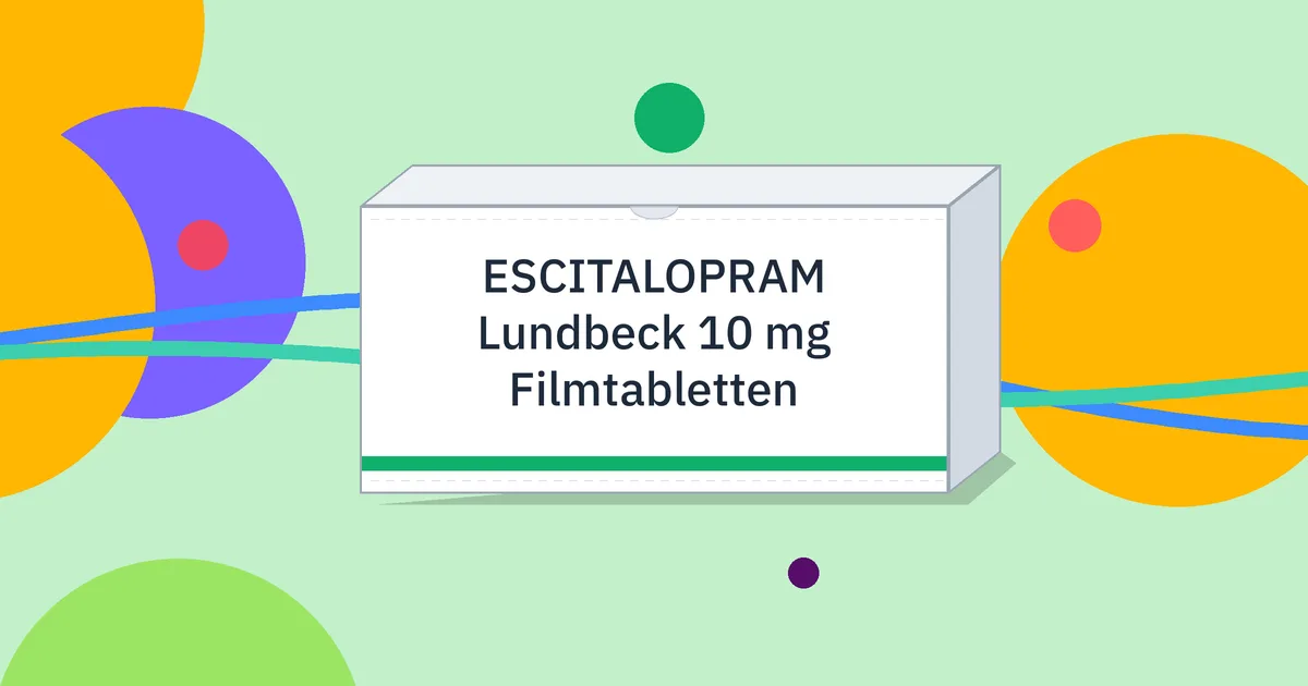 Symbolbild: Packung mit der Aufschrift ESCITALOPRAM Lundbeck 10 mg Filmtabletten (PZN 10358116) – Verfügbarkeit und Bezug in Apotheken in Frankfurt am Main