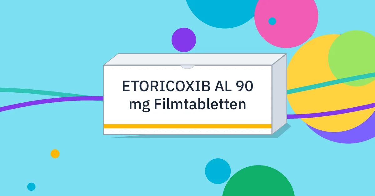 Symbolbild: Packung mit der Aufschrift ETORICOXIB AL 90 mg Filmtabletten (PZN 14036562) – Verfügbarkeit und Bezug in Apotheken in Frankfurt am Main
