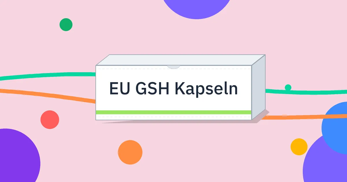 Symbolbild: Packung mit der Aufschrift EU GSH Kapseln (PZN 11269194) – Verfügbarkeit und Bezug in Apotheken in Frankfurt am Main