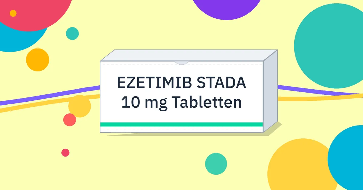 Symbolbild: Packung mit der Aufschrift EZETIMIB STADA 10 mg Tabletten (PZN 17848852) – Verfügbarkeit und Bezug in Apotheken in Frankfurt am Main