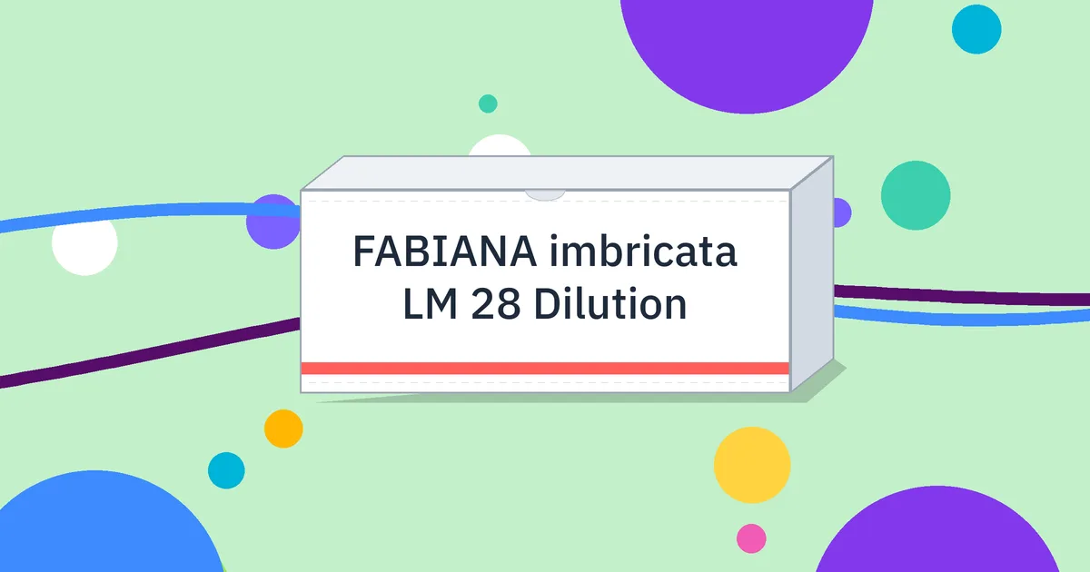 Symbolbild: Packung mit der Aufschrift FABIANA imbricata LM 28 Dilution (PZN 13485743) – Verfügbarkeit und Bezug in Apotheken in Frankfurt am Main