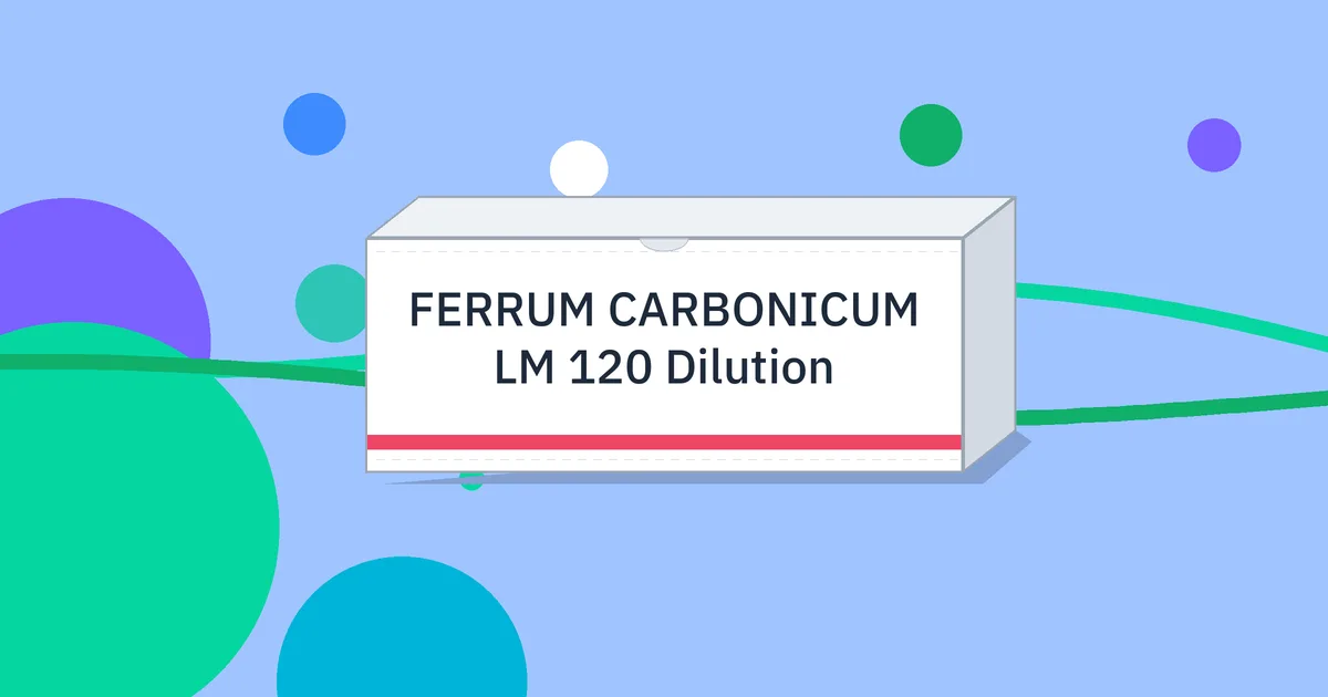Symbolbild: Packung mit der Aufschrift FERRUM CARBONICUM LM 120 Dilution (PZN 12848273) – Verfügbarkeit und Bezug in Apotheken in Frankfurt am Main