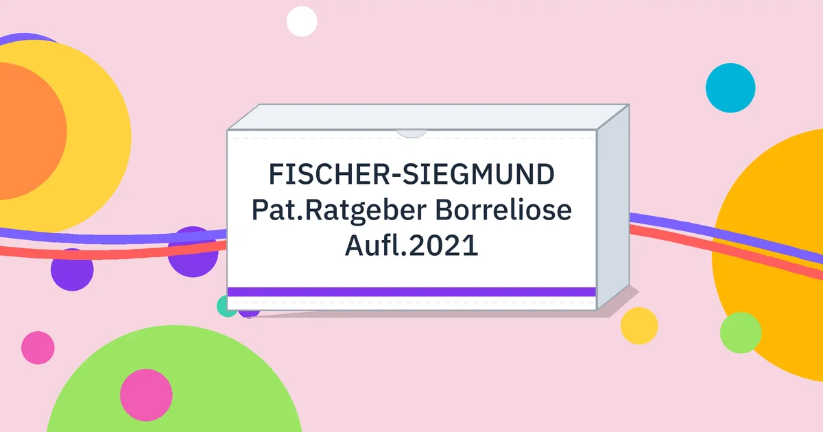 Symbolbild: Packung mit der Aufschrift FISCHER-SIEGMUND Pat.Ratgeber Borreliose Aufl.2021 (PZN 17491522) – Verfügbarkeit und Bezug in Apotheken in Frankfurt am Main