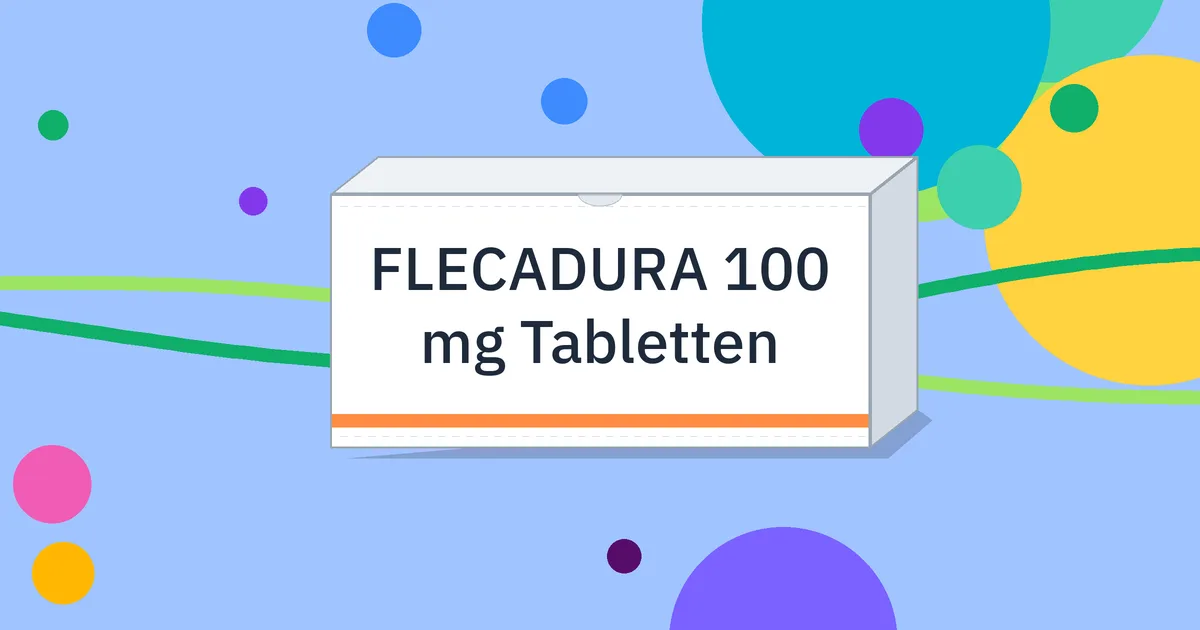 Symbolbild: Packung mit der Aufschrift FLECADURA 100 mg Tabletten (PZN 02262253) – Verfügbarkeit und Bezug in Apotheken in Frankfurt am Main
