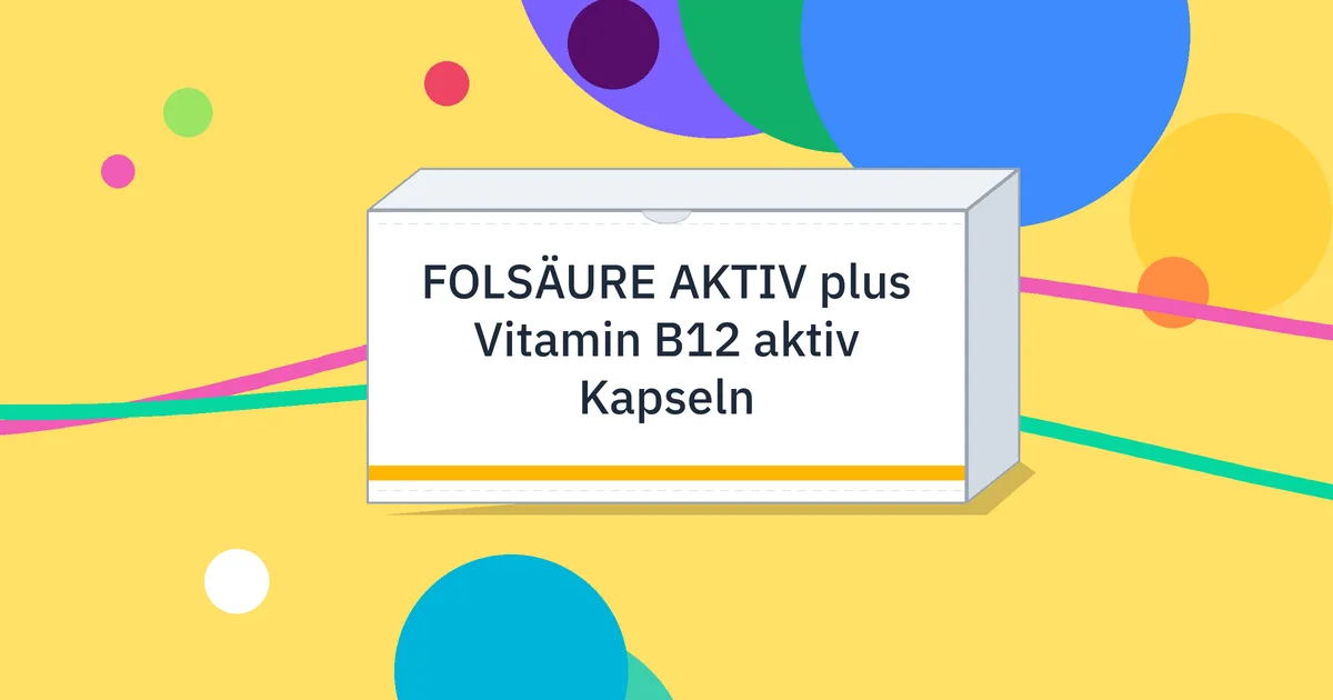Symbolbild: Packung mit der Aufschrift FOLSÄURE AKTIV plus Vitamin B12 aktiv Kapseln (PZN 11052075) – Verfügbarkeit und Bezug in Apotheken in Frankfurt am Main