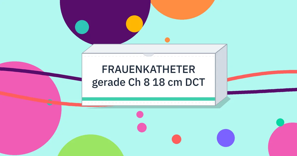 Symbolbild: Packung mit der Aufschrift FRAUENKATHETER gerade Ch 8 18 cm DCT (PZN 02917257) – Verfügbarkeit und Bezug in Apotheken in Frankfurt am Main