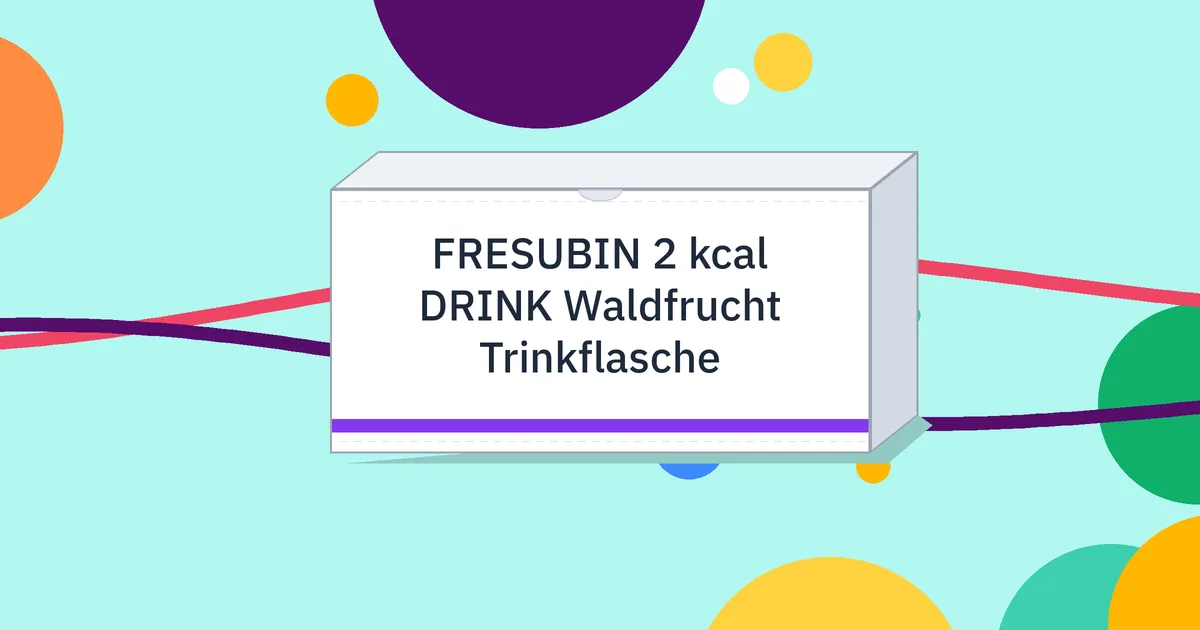 Symbolbild: Packung mit der Aufschrift FRESUBIN 2 kcal DRINK Waldfrucht Trinkflasche (PZN 19750689) – Verfügbarkeit und Bezug in Apotheken in Frankfurt am Main