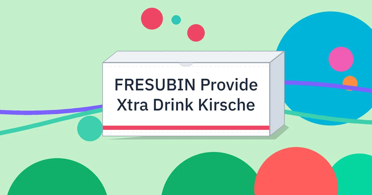Symbolbild: Packung mit der Aufschrift FRESUBIN Provide Xtra Drink Kirsche (PZN 19468579) – Verfügbarkeit und Bezug in Apotheken in Frankfurt am Main