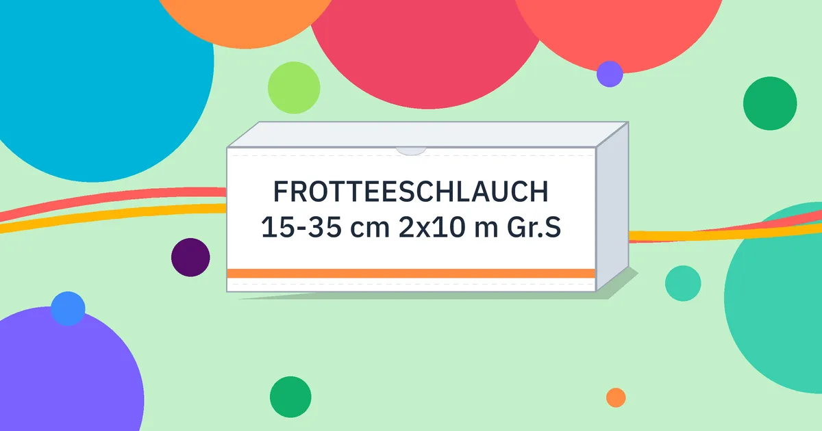 Symbolbild: Packung mit der Aufschrift FROTTEESCHLAUCH 15-35 cm 2x10 m Gr.S (PZN 10288195) – Verfügbarkeit und Bezug in Apotheken in Frankfurt am Main