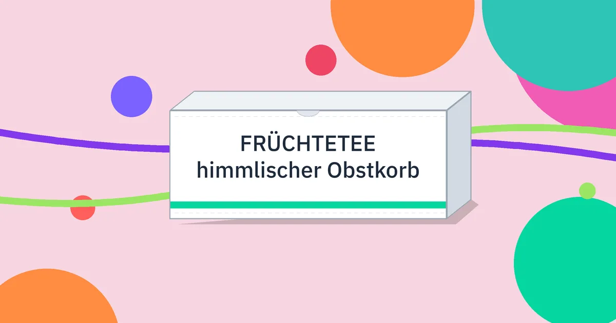 Symbolbild: Packung mit der Aufschrift FRÜCHTETEE himmlischer Obstkorb (PZN 01425635) – Verfügbarkeit und Bezug in Apotheken in Frankfurt am Main