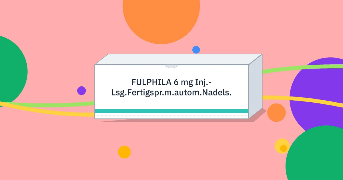 Symbolbild: Packung mit der Aufschrift FULPHILA 6 mg Inj.-Lsg.Fertigspr.m.autom.Nadels. (PZN 17879870) – Verfügbarkeit und Bezug in Apotheken in Frankfurt am Main