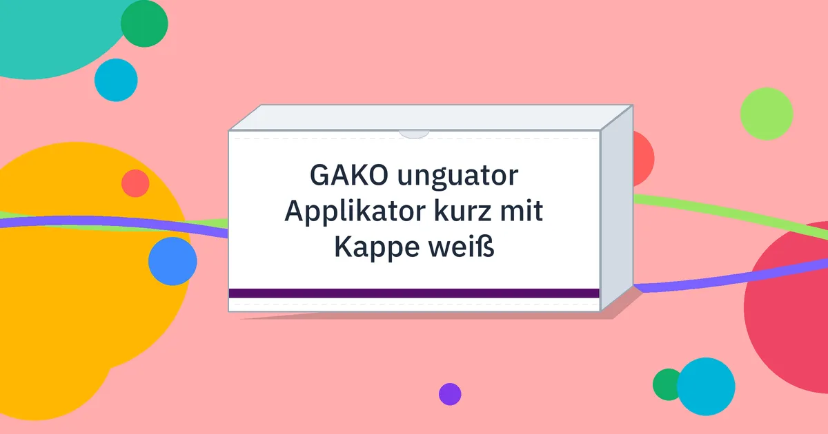 Symbolbild: Packung mit der Aufschrift GAKO unguator Applikator kurz mit Kappe weiß (PZN 11603546) – Verfügbarkeit und Bezug in Apotheken in Frankfurt am Main