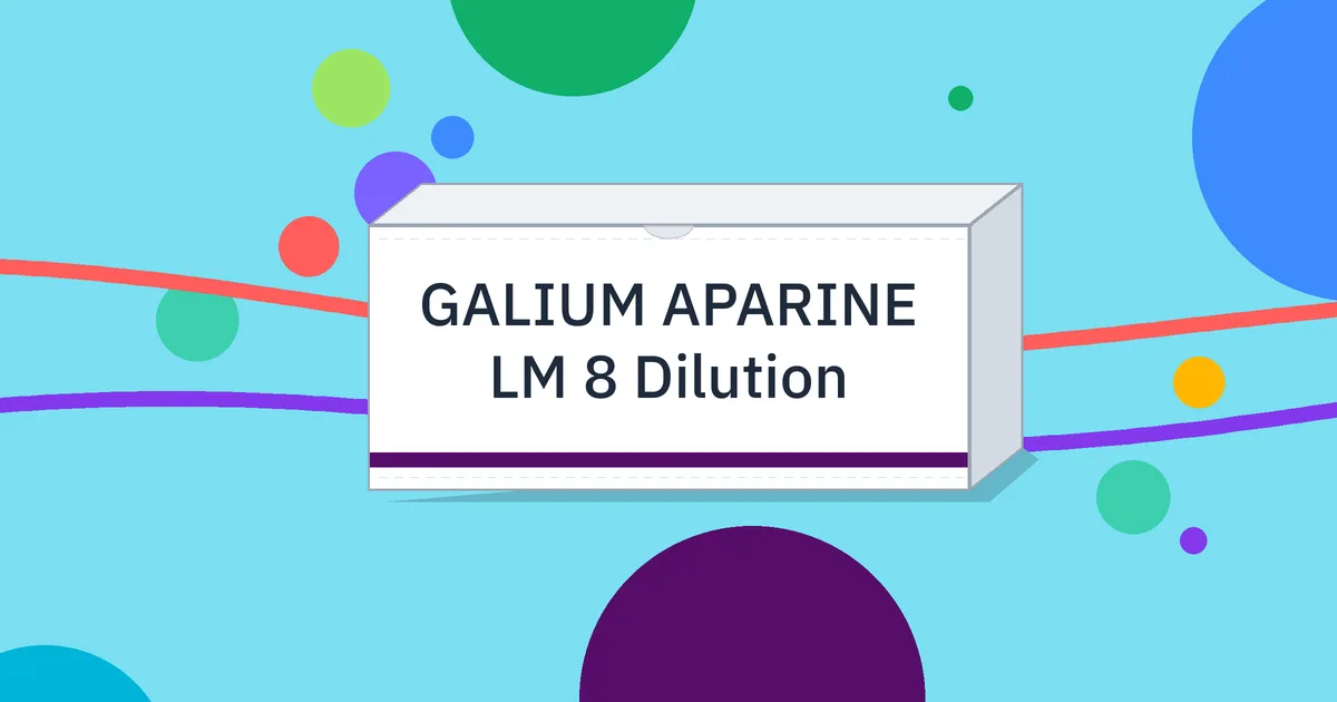 Symbolbild: Packung mit der Aufschrift GALIUM APARINE LM 8 Dilution (PZN 13497077) – Verfügbarkeit und Bezug in Apotheken in Frankfurt am Main