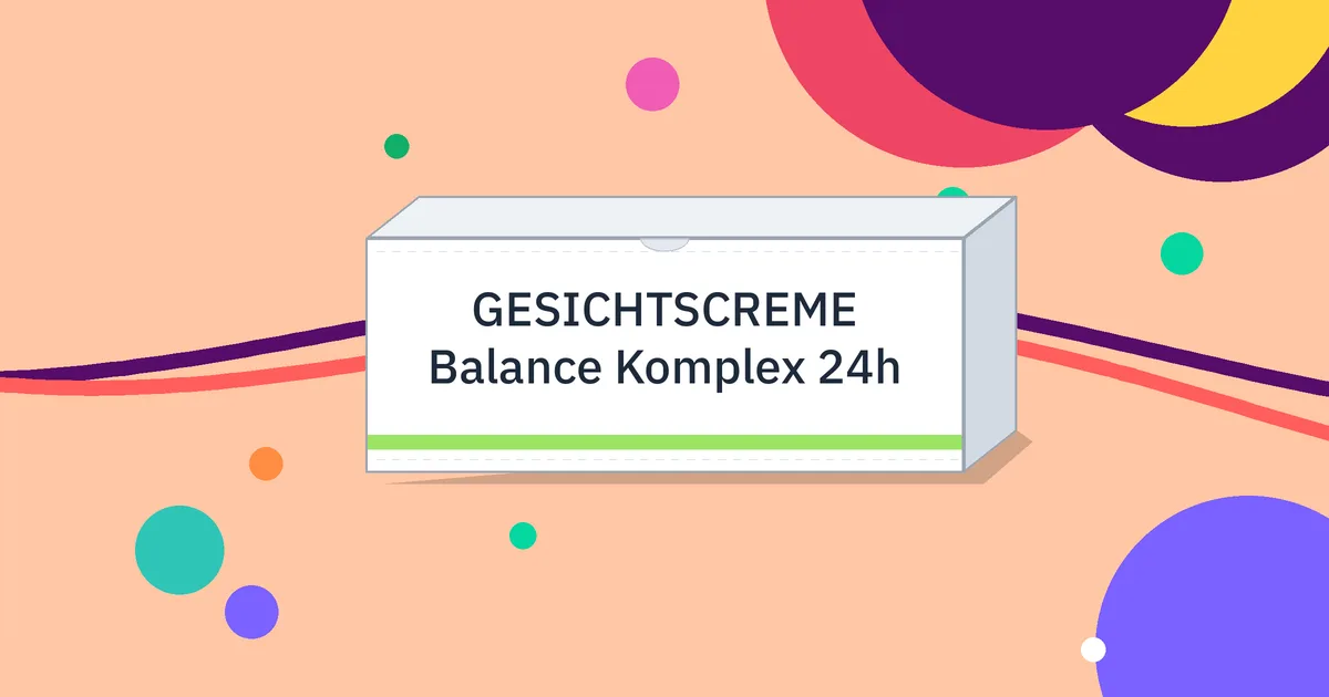 Symbolbild: Packung mit der Aufschrift GESICHTSCREME Balance Komplex 24h (PZN 20837728) – Verfügbarkeit und Bezug in Apotheken in Frankfurt am Main