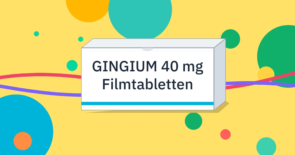 Symbolbild: Packung mit der Aufschrift GINGIUM 40 mg Filmtabletten (PZN 06189211) – Verfügbarkeit und Bezug in Apotheken in Frankfurt am Main