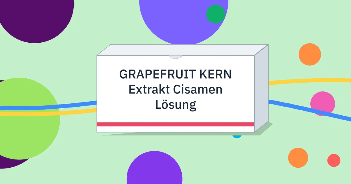Symbolbild: Packung mit der Aufschrift GRAPEFRUIT KERN Extrakt Cisamen Lösung (PZN 08798405) – Verfügbarkeit und Bezug in Apotheken in Frankfurt am Main