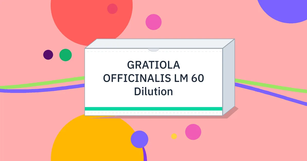 Symbolbild: Packung mit der Aufschrift GRATIOLA OFFICINALIS LM 60 Dilution (PZN 13546798) – Verfügbarkeit und Bezug in Apotheken in Frankfurt am Main