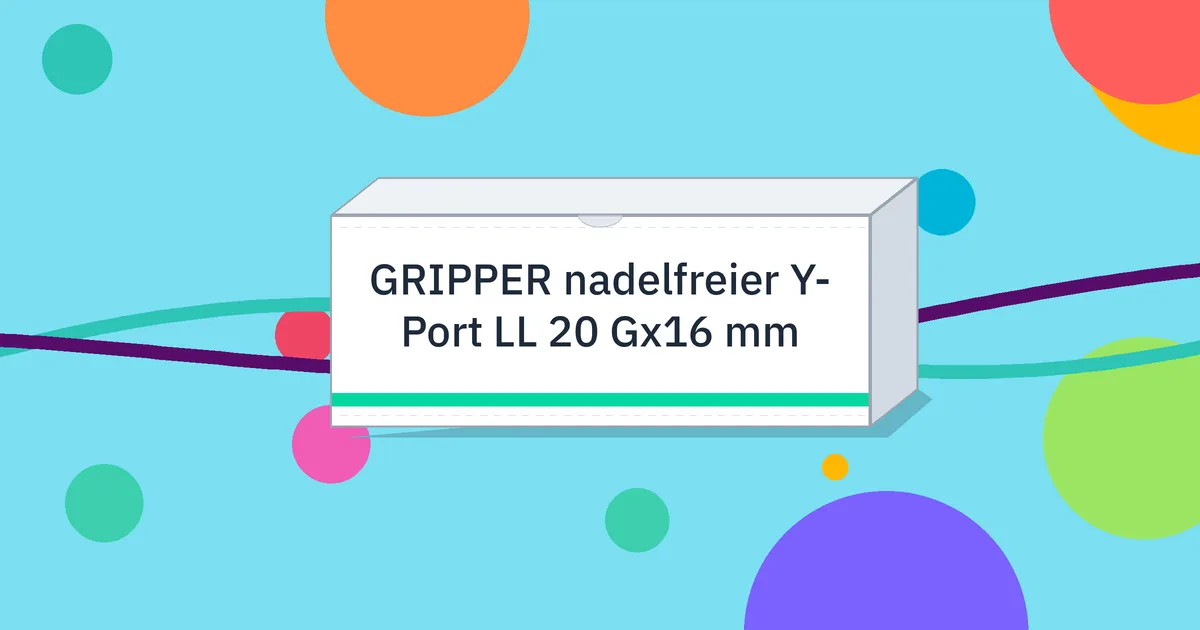 Symbolbild: Packung mit der Aufschrift GRIPPER nadelfreier Y-Port LL 20 Gx16 mm (PZN 09675366) – Verfügbarkeit und Bezug in Apotheken in Frankfurt am Main
