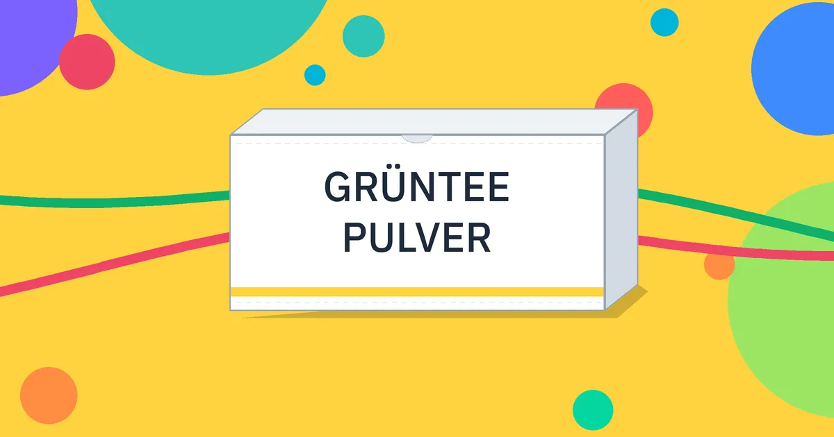 Symbolbild: Packung mit der Aufschrift GRÜNTEE PULVER (PZN 01223765) – Verfügbarkeit und Bezug in Apotheken in Frankfurt am Main