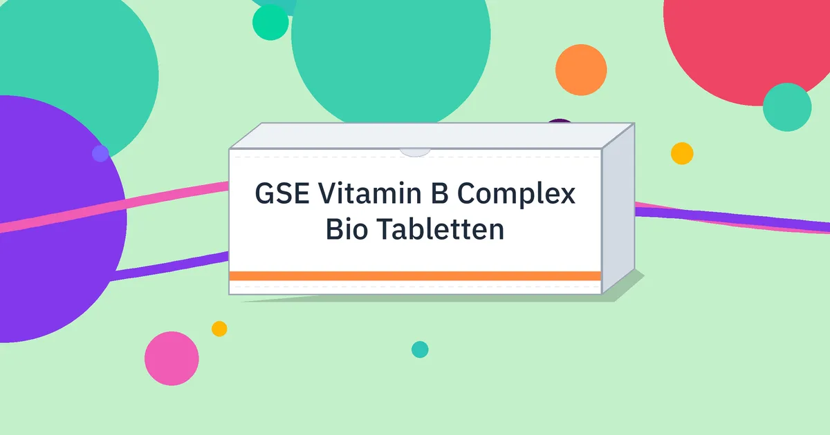 Symbolbild: Packung mit der Aufschrift GSE Vitamin B Complex Bio Tabletten (PZN 19409275) – Verfügbarkeit und Bezug in Apotheken in Frankfurt am Main