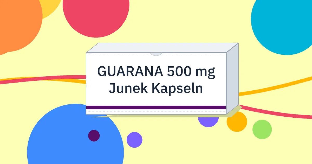 Symbolbild: Packung mit der Aufschrift GUARANA 500 mg Junek Kapseln (PZN 00138017) – Verfügbarkeit und Bezug in Apotheken in Frankfurt am Main
