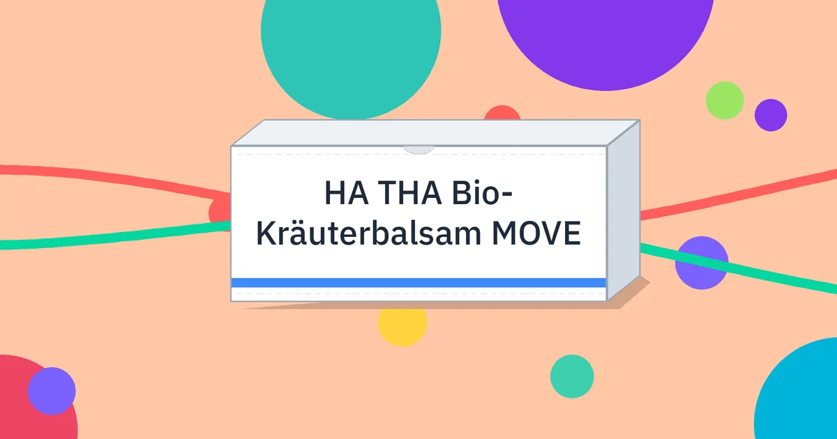 Symbolbild: Packung mit der Aufschrift HA THA Bio-Kräuterbalsam MOVE (PZN 13167693) – Verfügbarkeit und Bezug in Apotheken in Frankfurt am Main