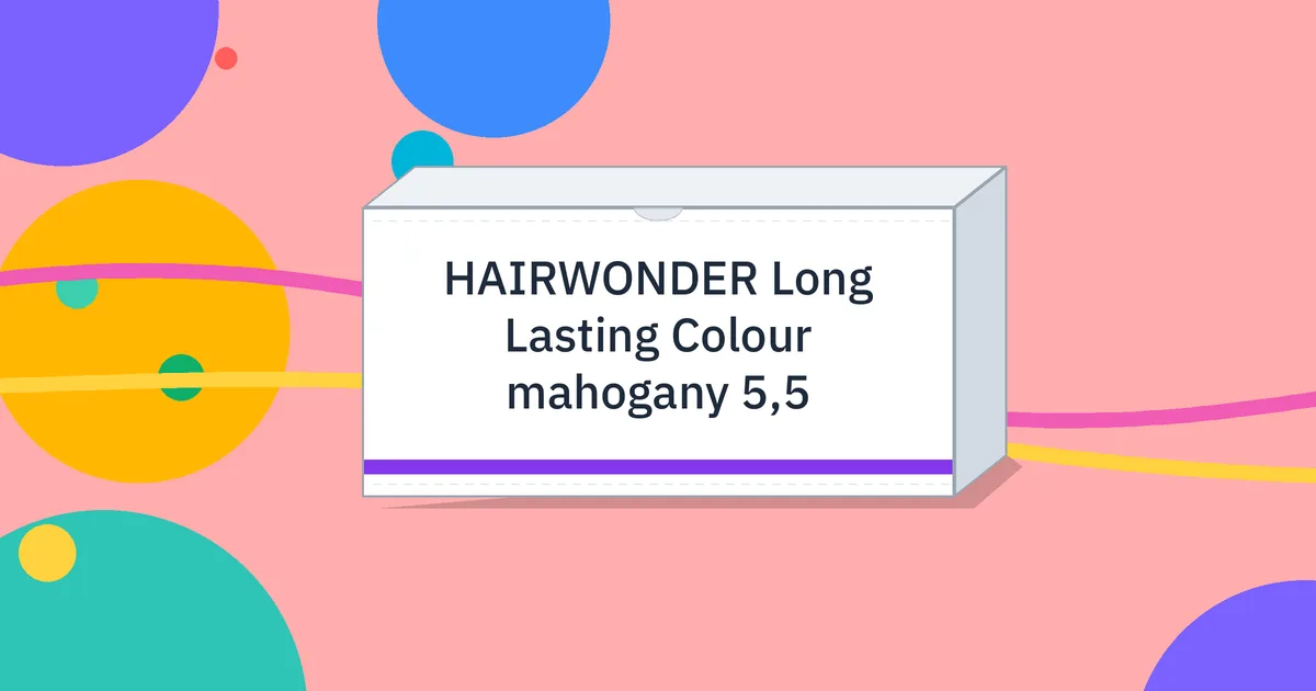 Symbolbild: Packung mit der Aufschrift HAIRWONDER Long Lasting Colour mahogany 5,5 (PZN 20630542) – Verfügbarkeit und Bezug in Apotheken in Frankfurt am Main