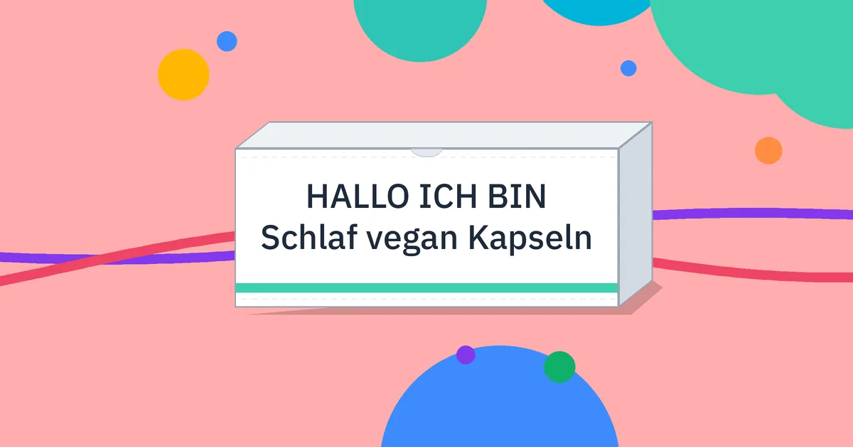 Symbolbild: Packung mit der Aufschrift HALLO ICH BIN Schlaf vegan Kapseln (PZN 14290639) – Verfügbarkeit und Bezug in Apotheken in Frankfurt am Main