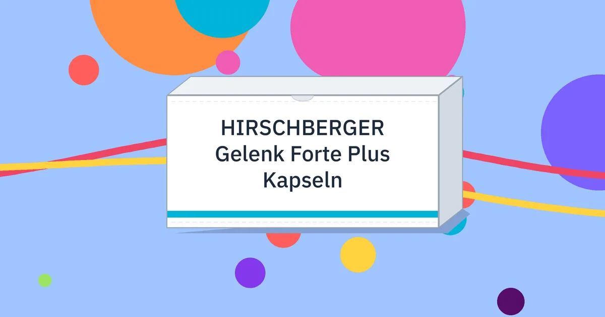 Symbolbild: Packung mit der Aufschrift HIRSCHBERGER Gelenk Forte Plus Kapseln (PZN 08879983) – Verfügbarkeit und Bezug in Apotheken in Frankfurt am Main