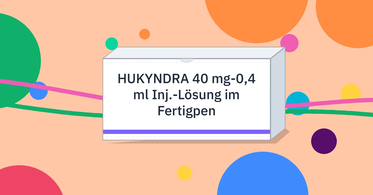 Symbolbild: Packung mit der Aufschrift HUKYNDRA 40 mg-0,4 ml Inj.-Lösung im Fertigpen (PZN 19290101) – Verfügbarkeit und Bezug in Apotheken in Frankfurt am Main