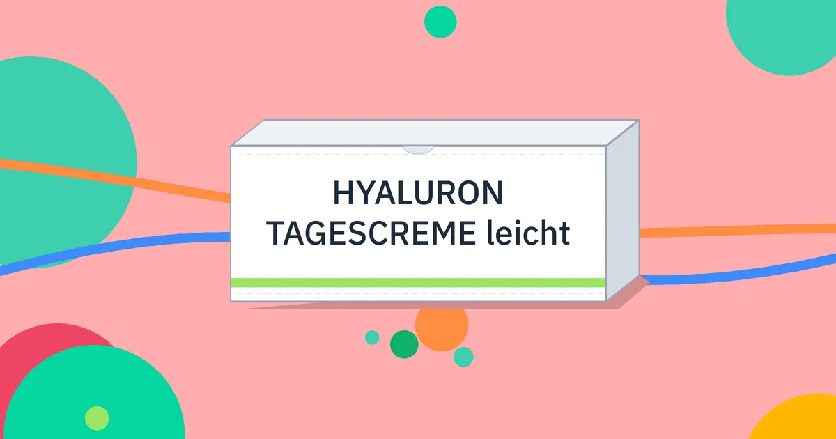 Symbolbild: Packung mit der Aufschrift HYALURON TAGESCREME leicht (PZN 19669444) – Verfügbarkeit und Bezug in Apotheken in Frankfurt am Main