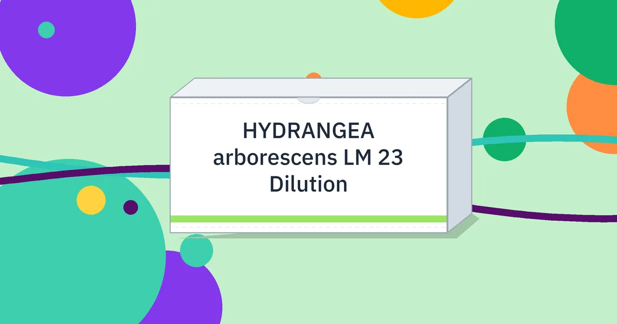 Symbolbild: Packung mit der Aufschrift HYDRANGEA arborescens LM 23 Dilution (PZN 13556420) – Verfügbarkeit und Bezug in Apotheken in Frankfurt am Main