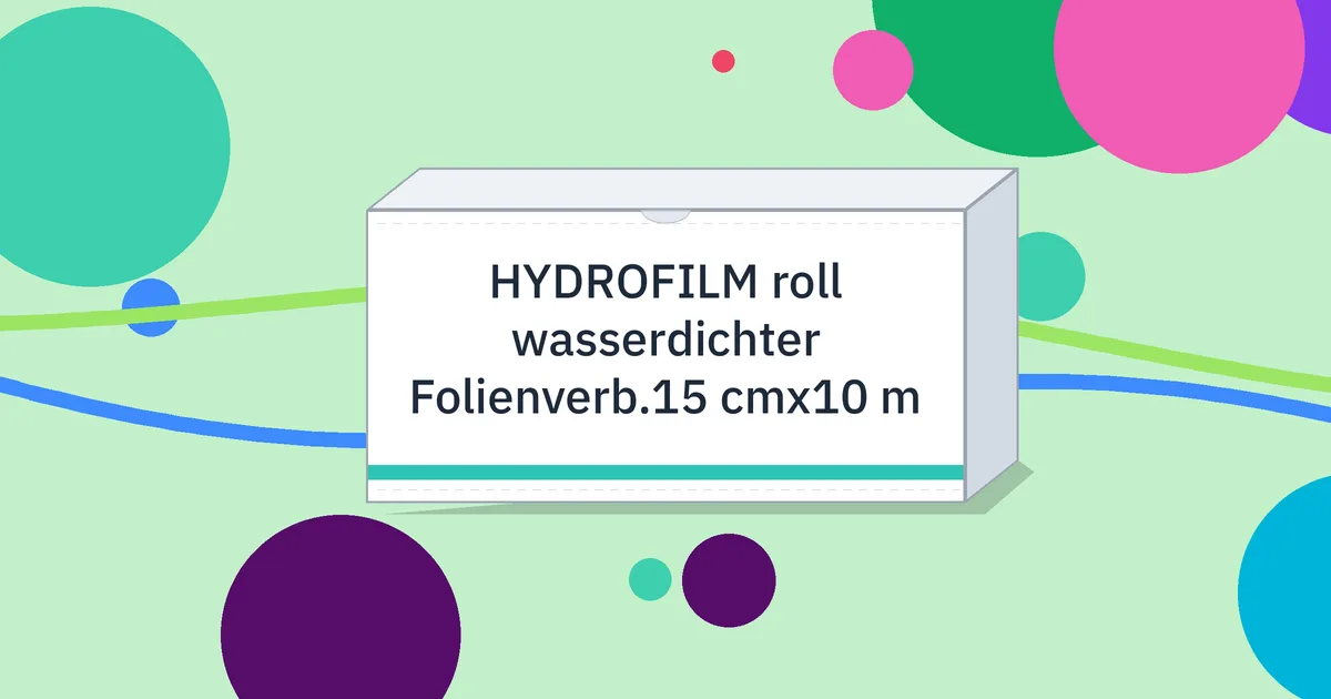 Symbolbild: Packung mit der Aufschrift HYDROFILM roll wasserdichter Folienverb.15 cmx10 m (PZN 03537522) – Verfügbarkeit und Bezug in Apotheken in Frankfurt am Main