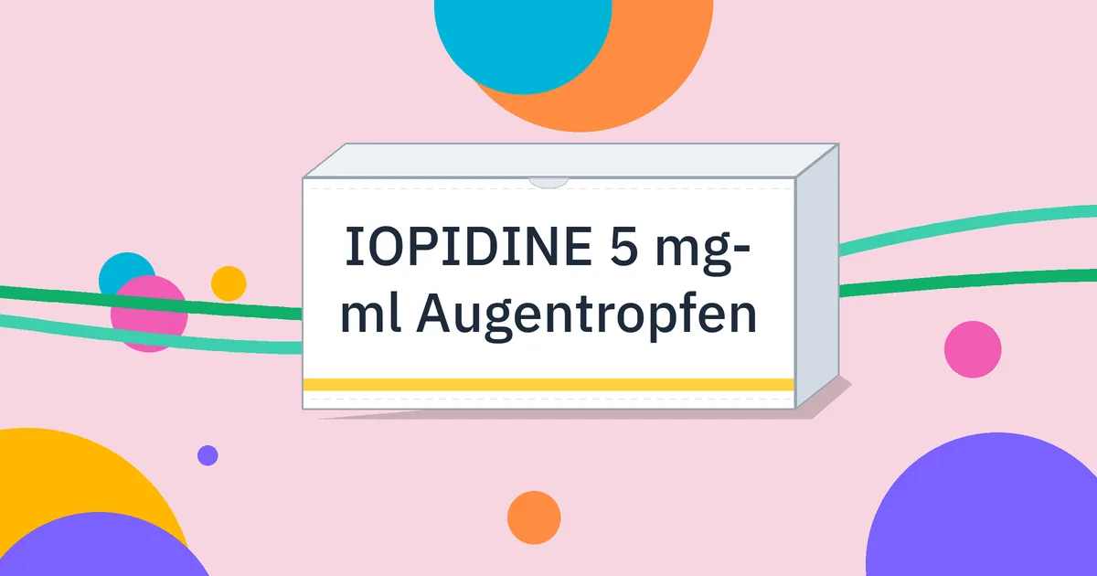 Symbolbild: Packung mit der Aufschrift IOPIDINE 5 mg-ml Augentropfen (PZN 15235192) – Verfügbarkeit und Bezug in Apotheken in Frankfurt am Main