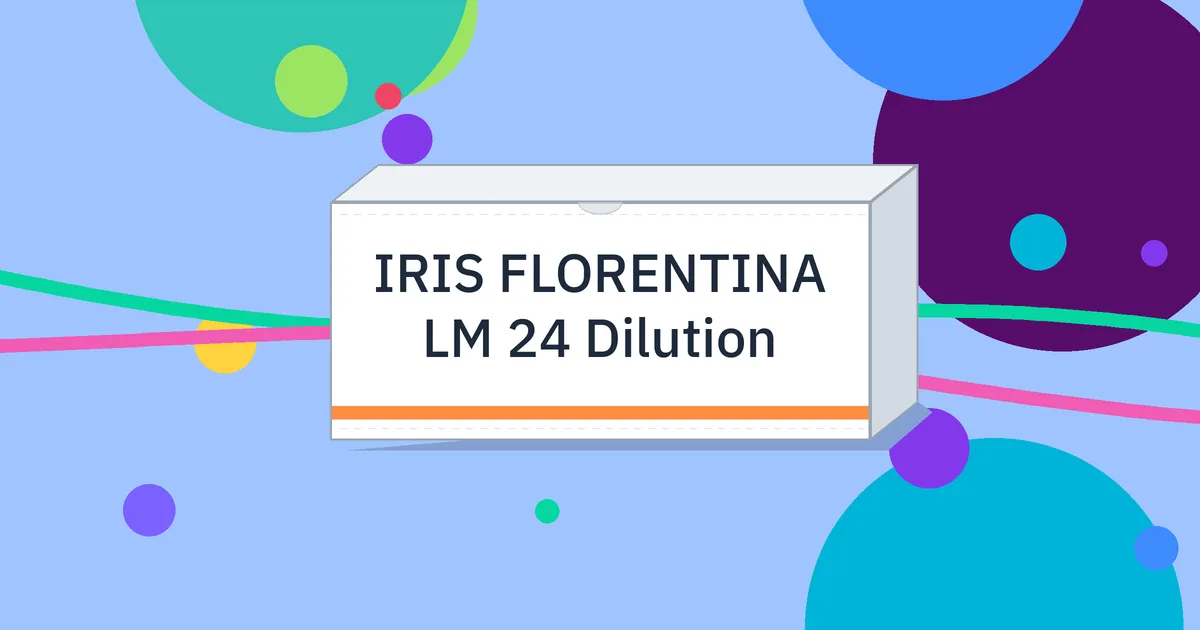 Symbolbild: Packung mit der Aufschrift IRIS FLORENTINA LM 24 Dilution (PZN 13561071) – Verfügbarkeit und Bezug in Apotheken in Frankfurt am Main