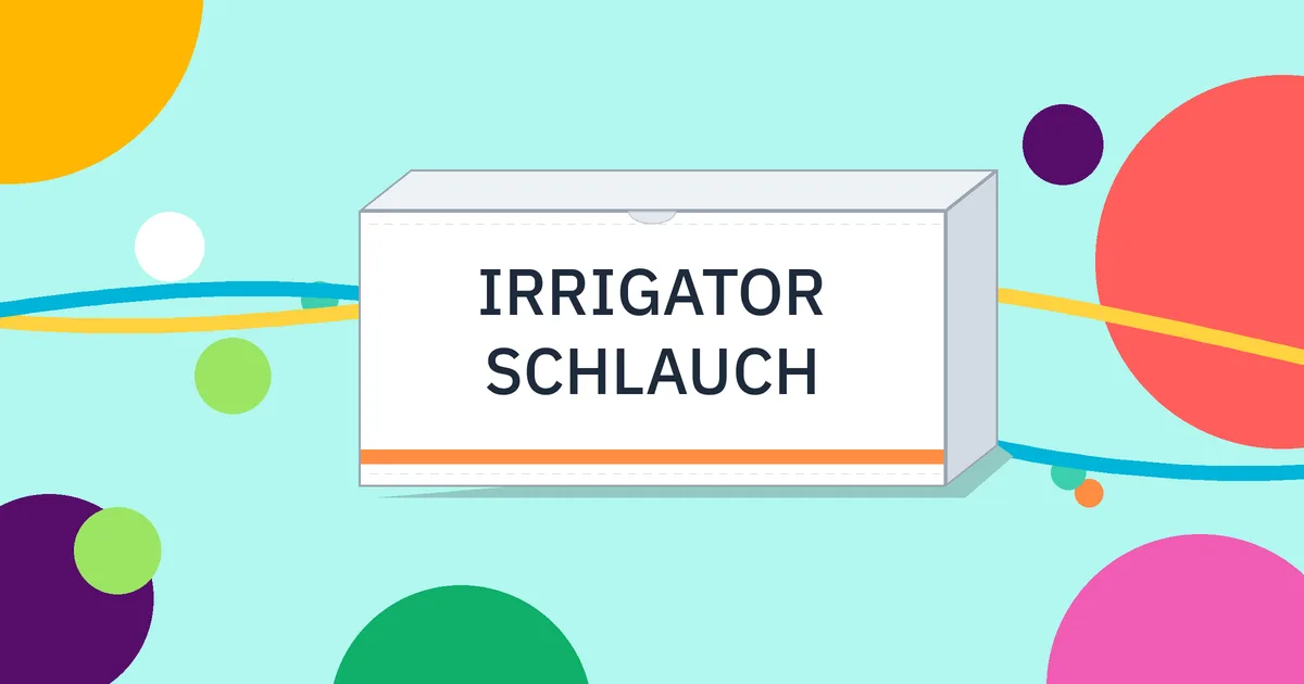 Symbolbild: Packung mit der Aufschrift IRRIGATOR SCHLAUCH (PZN 01728488) – Verfügbarkeit und Bezug in Apotheken in Frankfurt am Main