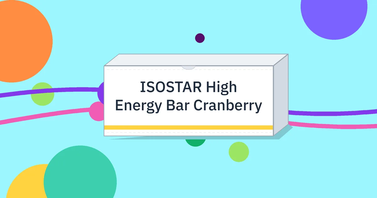 Symbolbild: Packung mit der Aufschrift ISOSTAR High Energy Bar Cranberry (PZN 19639816) – Verfügbarkeit und Bezug in Apotheken in Frankfurt am Main