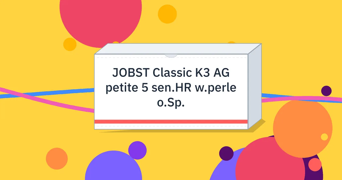 Symbolbild: Packung mit der Aufschrift JOBST Classic K3 AG petite 5 sen.HR w.perle o.Sp. (PZN 17956576) – Verfügbarkeit und Bezug in Apotheken in Frankfurt am Main