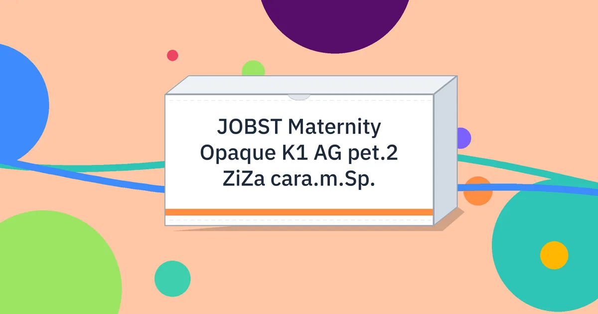 Symbolbild: Packung mit der Aufschrift JOBST Maternity Opaque K1 AG pet.2 ZiZa cara.m.Sp. (PZN 15850276) – Verfügbarkeit und Bezug in Apotheken in Frankfurt am Main