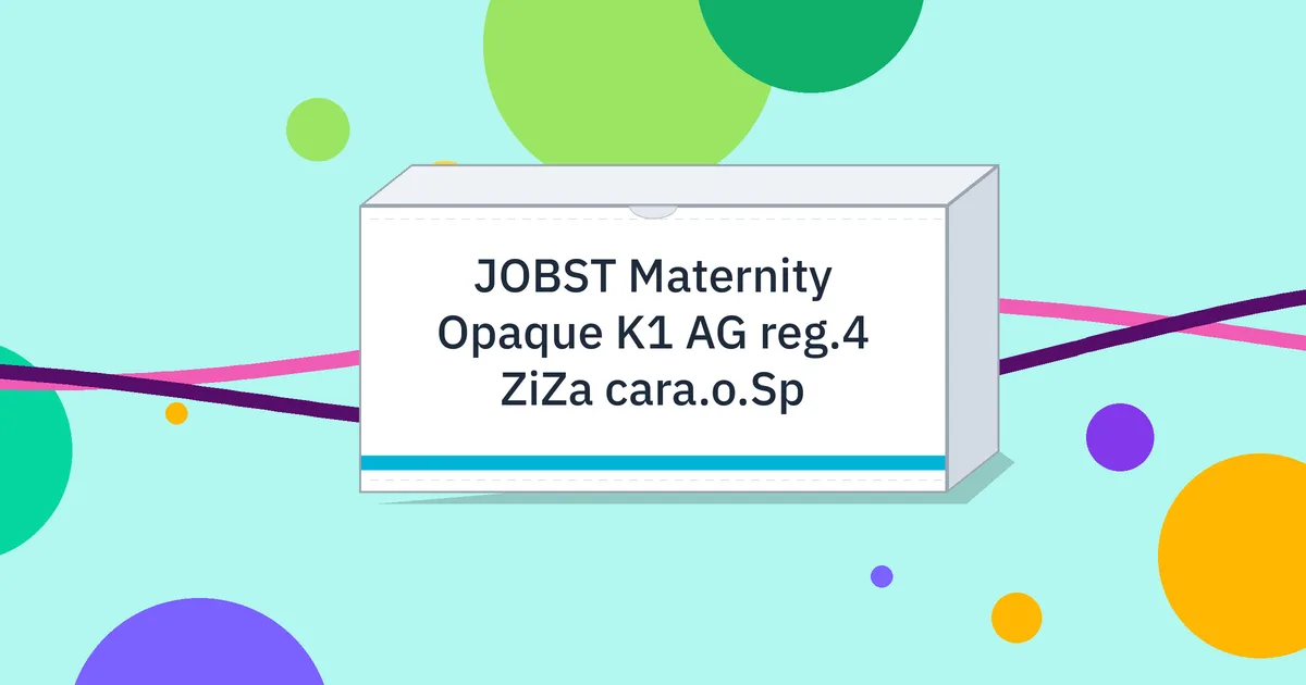 Symbolbild: Packung mit der Aufschrift JOBST Maternity Opaque K1 AG reg.4 ZiZa cara.o.Sp (PZN 15849942) – Verfügbarkeit und Bezug in Apotheken in Frankfurt am Main