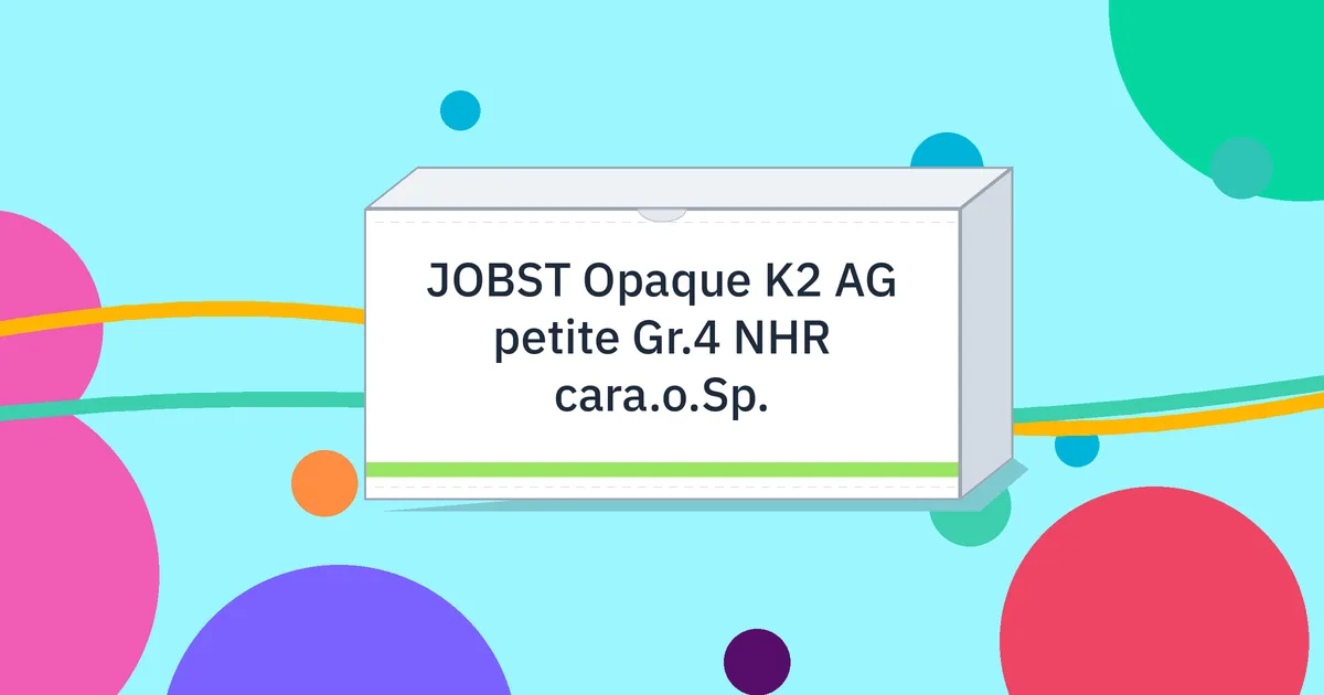Symbolbild: Packung mit der Aufschrift JOBST Opaque K2 AG petite Gr.4 NHR cara.o.Sp. (PZN 10723886) – Verfügbarkeit und Bezug in Apotheken in Frankfurt am Main