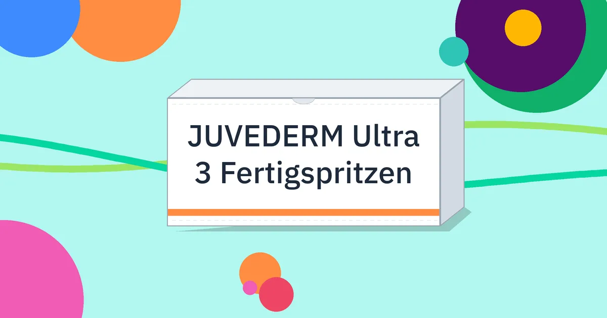 Symbolbild: Packung mit der Aufschrift JUVEDERM Ultra 3 Fertigspritzen (PZN 08730057) – Verfügbarkeit und Bezug in Apotheken in Frankfurt am Main