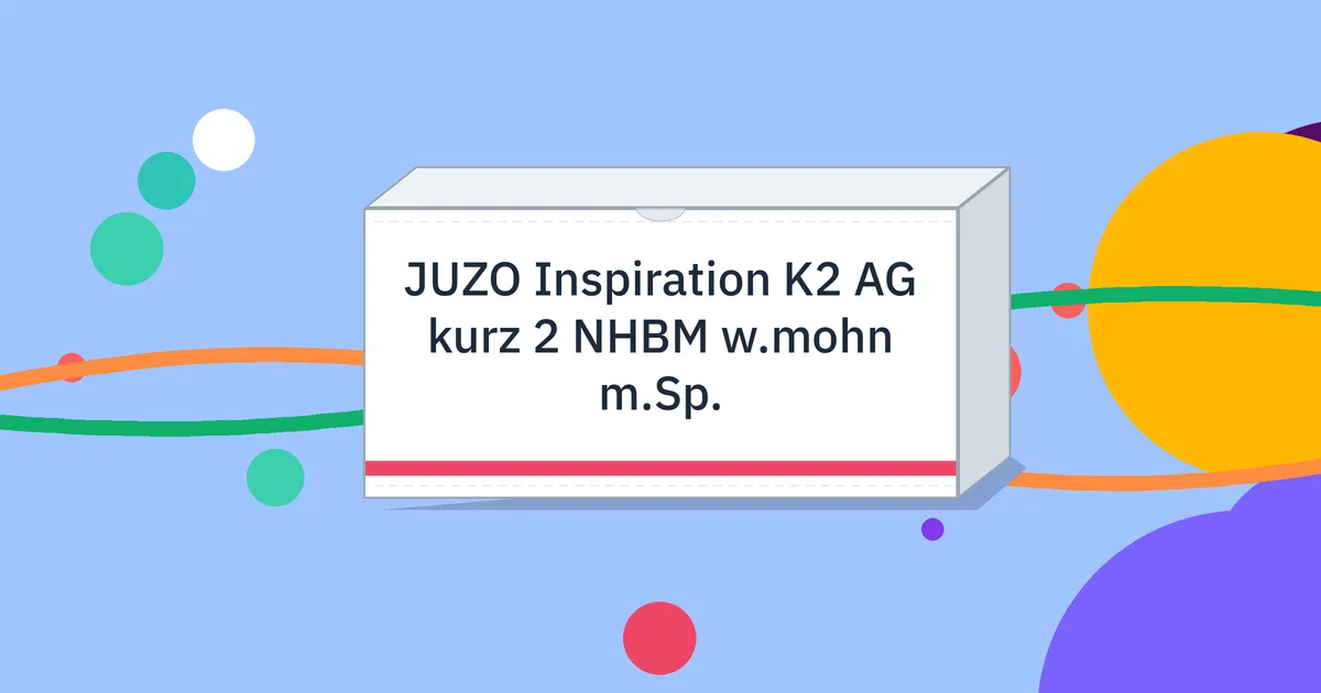 Symbolbild: Packung mit der Aufschrift JUZO Inspiration K2 AG kurz 2 NHBM w.mohn m.Sp. (PZN 14921152) – Verfügbarkeit und Bezug in Apotheken in Frankfurt am Main