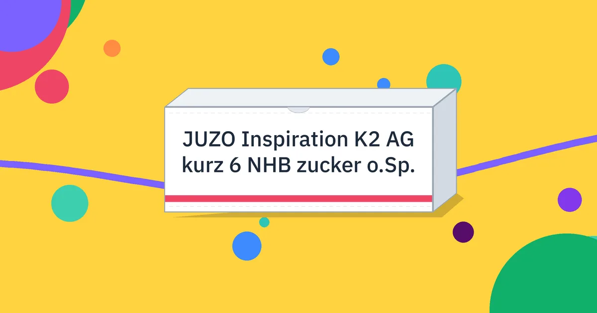 Symbolbild: Packung mit der Aufschrift JUZO Inspiration K2 AG kurz 6 NHB zucker o.Sp. (PZN 14923949) – Verfügbarkeit und Bezug in Apotheken in Frankfurt am Main