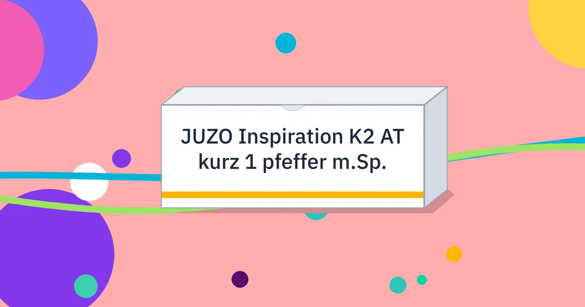 Symbolbild: Packung mit der Aufschrift JUZO Inspiration K2 AT kurz 1 pfeffer m.Sp. (PZN 14930725) – Verfügbarkeit und Bezug in Apotheken in Frankfurt am Main