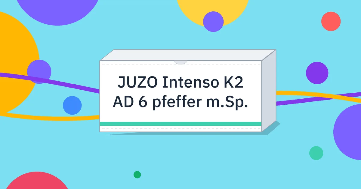 Symbolbild: Packung mit der Aufschrift JUZO Intenso K2 AD 6 pfeffer m.Sp. (PZN 18606111) – Verfügbarkeit und Bezug in Apotheken in Frankfurt am Main