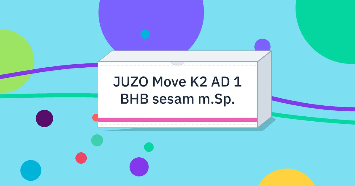 Symbolbild: Packung mit der Aufschrift JUZO Move K2 AD 1 BHB sesam m.Sp. (PZN 18507633) – Verfügbarkeit und Bezug in Apotheken in Frankfurt am Main