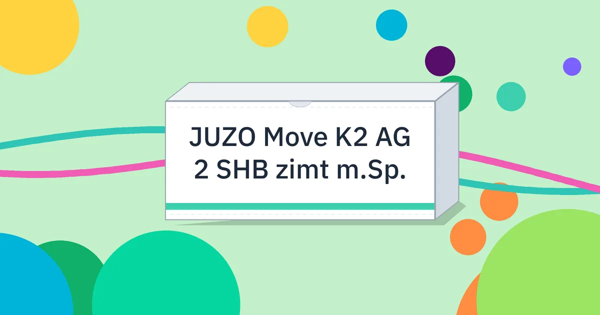 Symbolbild: Packung mit der Aufschrift JUZO Move K2 AG 2 SHB zimt m.Sp. (PZN 18523951) – Verfügbarkeit und Bezug in Apotheken in Frankfurt am Main